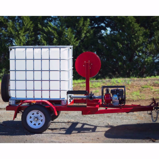 Fire Trailer with brakes 1000L with pump and hose