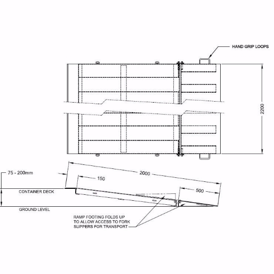 Folding Forklift Container Ramp 6500kg