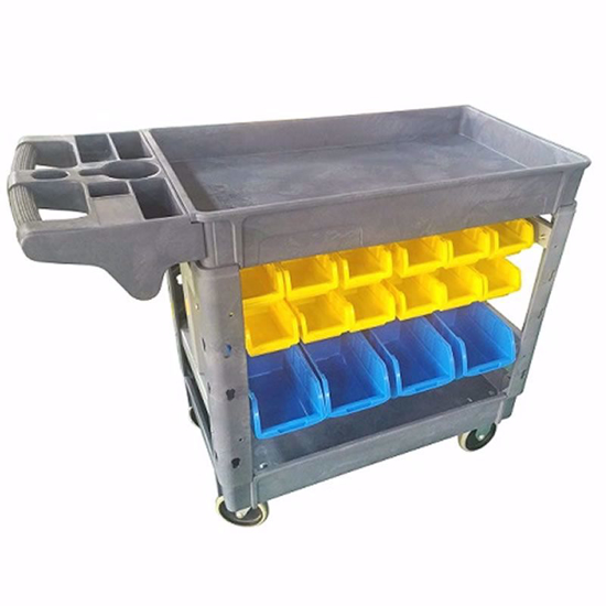2 Tier Plastic Trolley | Plastic Parts Trolley | Plastic Trolleys ...
