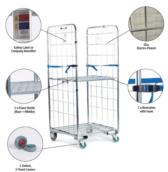 Two Side Roll Cage Stock Trolley