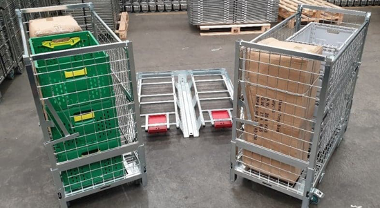 Half High Sided Pallet Cage Still with Castor Wheels | Equipment ...