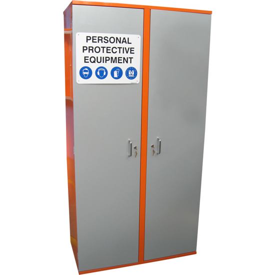 PPE Storage Cabinet 2 Door with Hanging Rail