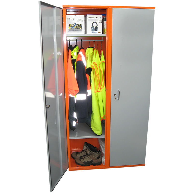 PPE Storage Cabinet 2 Door with Hanging Rail