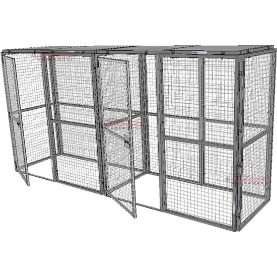 Wire Mesh Storage Cage Huge With No Back and Add-On (Fully Enclosed)